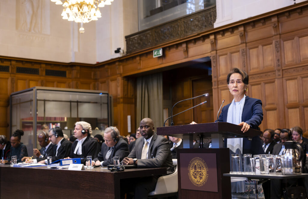 The Agent of Myanmar, H.E. Ms Aung San Juu Kyi at the opening of ...